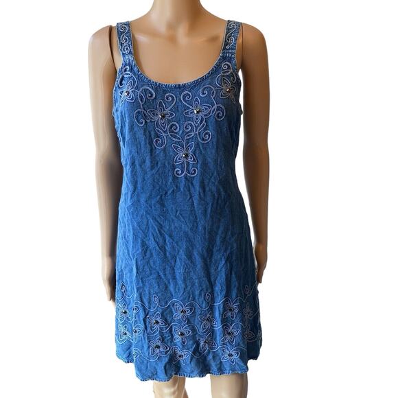 raya sun | Dresses | Y2k Raya Sun S Mini Sundress Blue Chambray ...